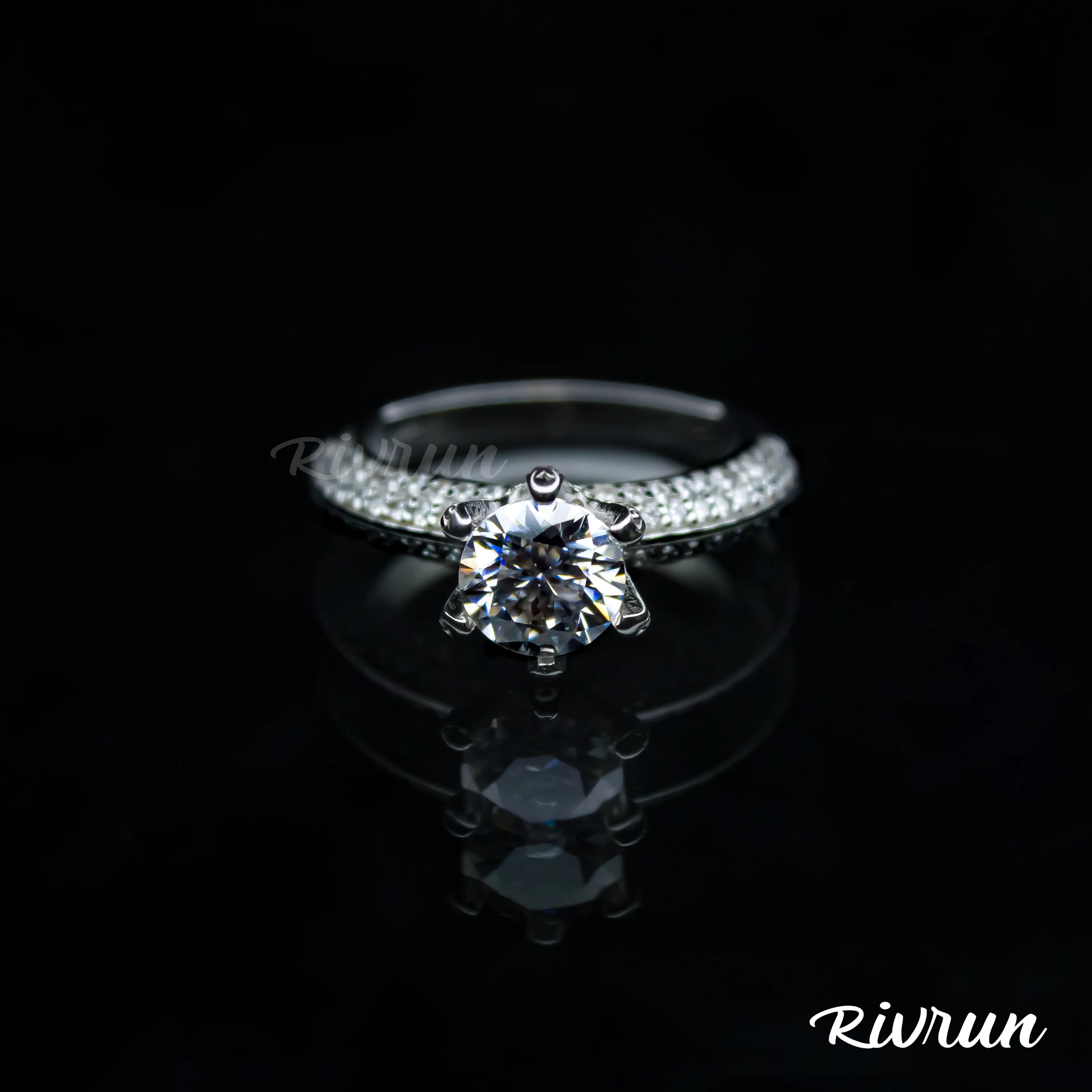 Queen's Ring, Moissanite diamond Rings - rivrun.com